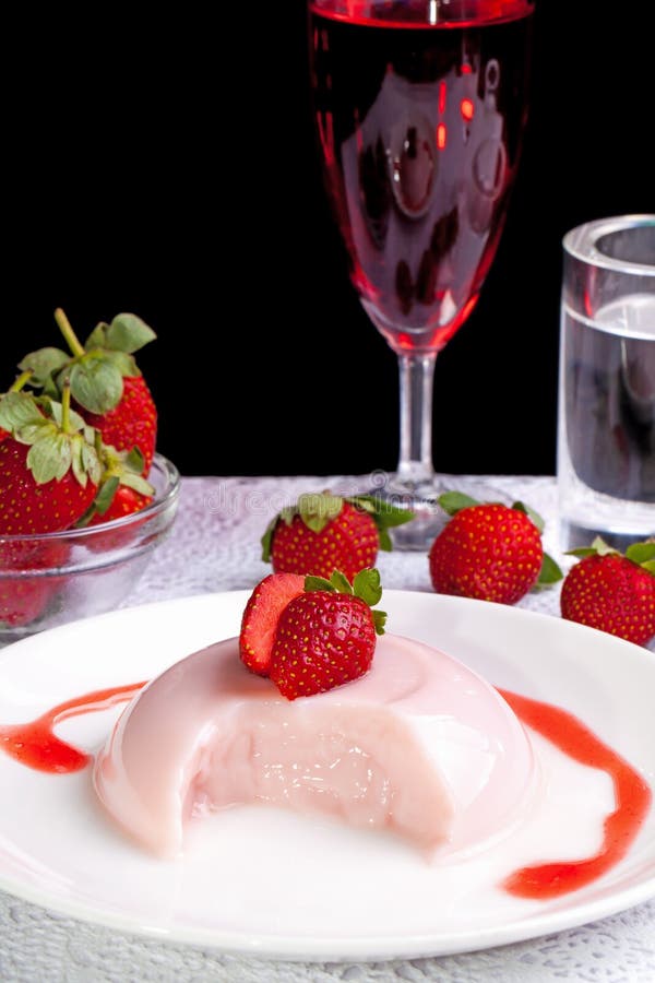 Close Up Strawberry Pudding Dessert Stock Photo - Image of dish, plate ...