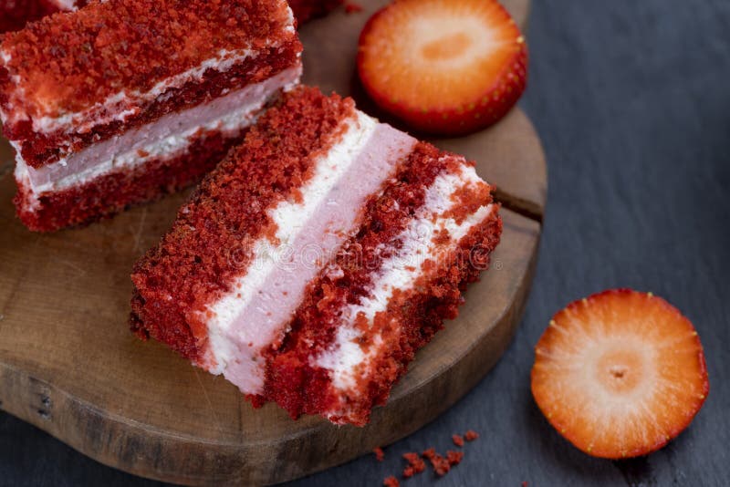 Close Up Strawberry Sweets and Desserts, Strawberry Cake Stock Photo ...