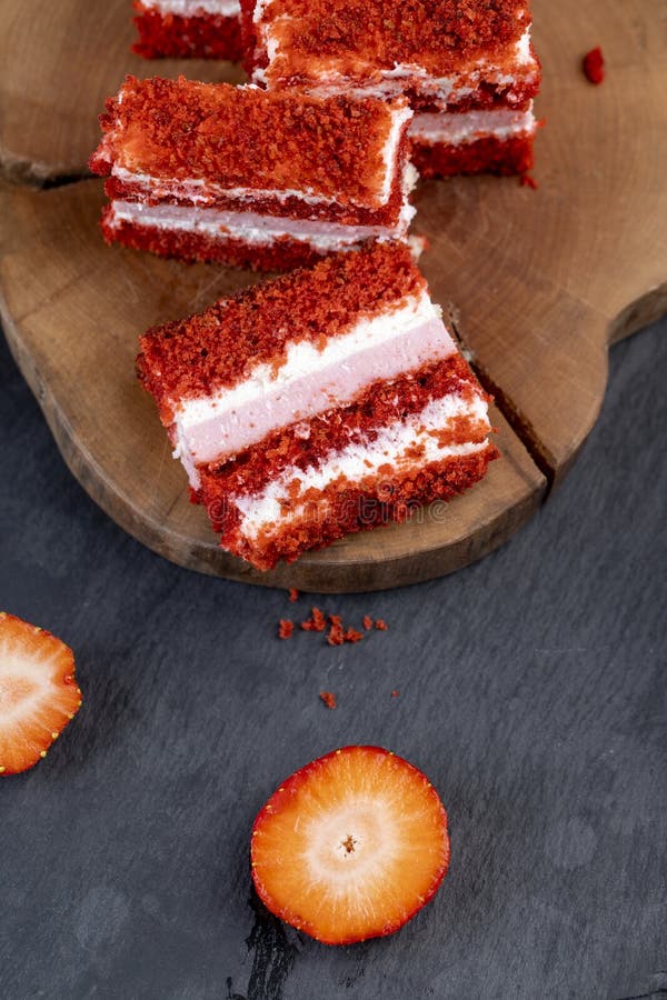 Close Up Strawberry Sweets and Desserts, Strawberry Cake Stock Image ...