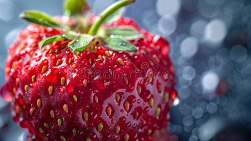 A Close Up of a Strawberry with Water Droplets on it, AI Stock Photo ...