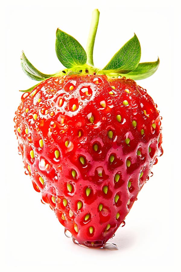 Close Up of a Strawberry on White Background Stock Image - Image of ...