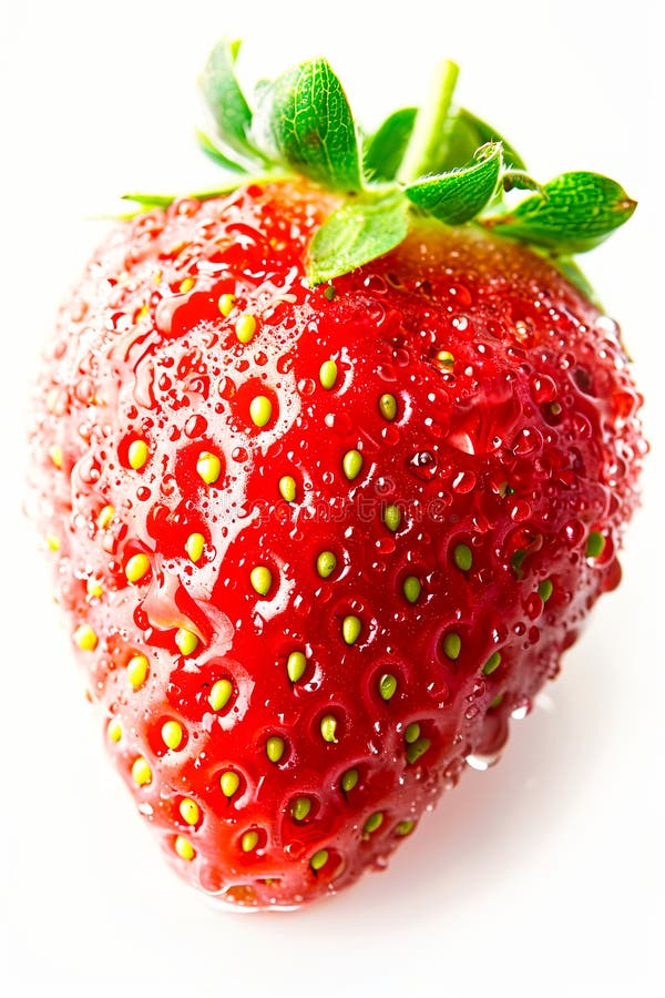 Close Up of a Strawberry on White Background Stock Photo - Image of ...