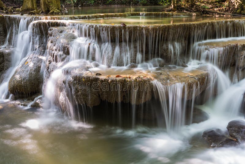 Close Up Stream Multiple Layer Waterfalls Stock Photo - Image of fall ...