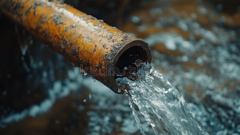 Rusty Pipe Water Leak Flowing Weathered Metal Surface Stock Photos ...