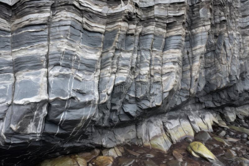 Close-up of Striations in a Bedrock Caused by Glaciers Stock Image ...