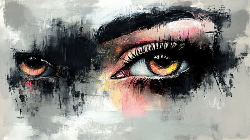 A Close-up of a Striking Eye with Vibrant Colors and Abstract Textures ...