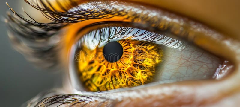 Close-up the Striking Pattern and Brilliant Color of a Human Eye with ...
