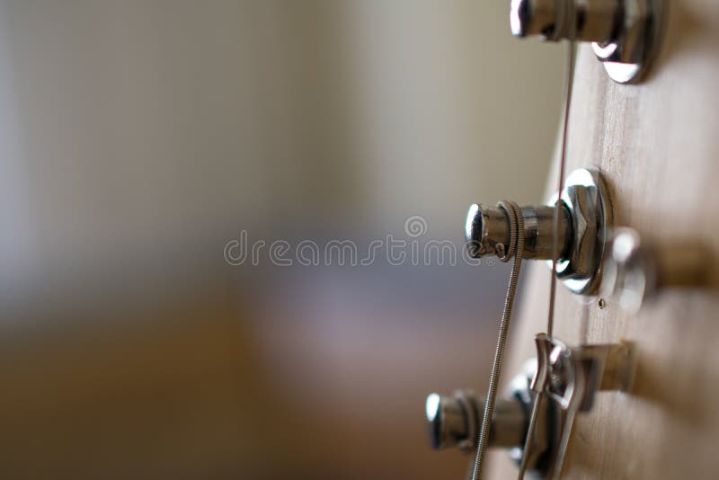 Close-up of the String Guides of an Electric Guitar. Stock Image ...