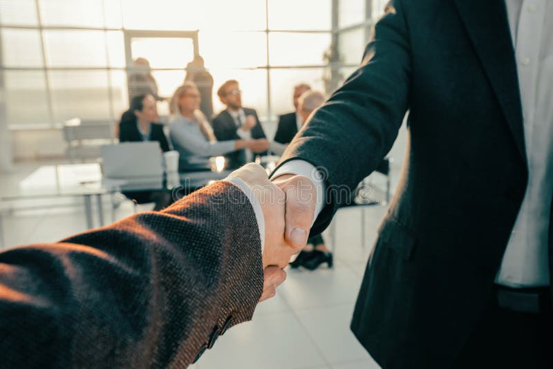 Close Up. Strong Handshake of Business People Stock Image - Image of ...
