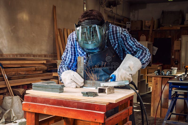 Close Up of a Strong Man Welder Stock Photo - Image of iron, office ...
