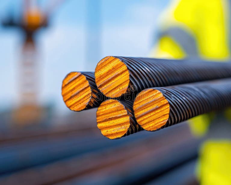 Close-up of Structural Steel Bars Showcasing Their Texture and ...