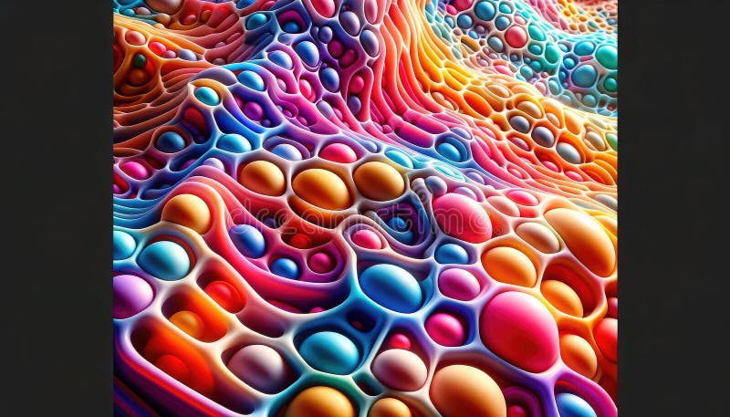 Close-up of a Structure with Cell Pattern, Vibrant Colors Abst Stock ...
