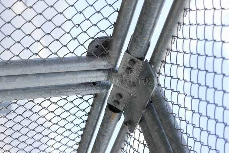 Close Up Structure of Chain Link Fence, Steel Wire Mesh Stock Image ...