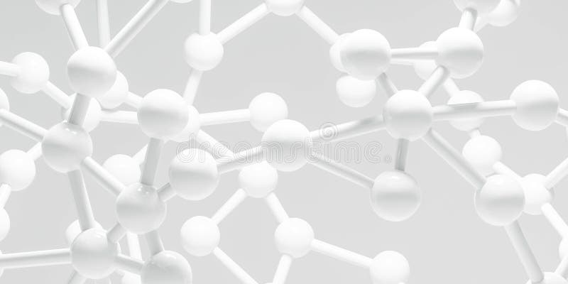Illustration of a 3D Rendered Structure Composed of White Spherical ...