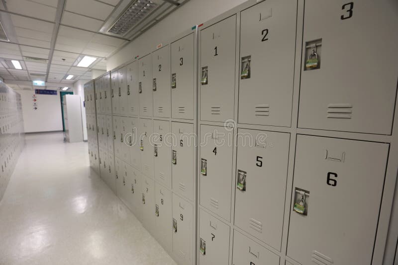 Close Up of Student Lockers in High School Editorial Stock Image ...