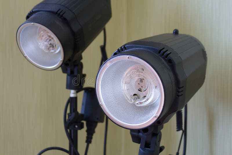 Close Up of Studio Flash Light Stock Image - Image of photograph, lamp ...