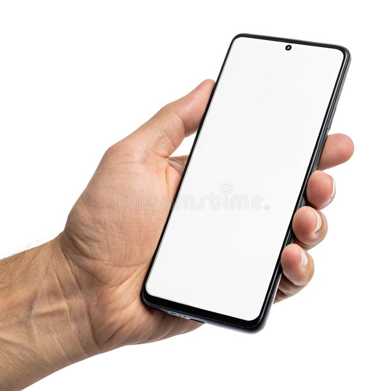 Studio-style Hand Holding a Smartphone Stock Illustration ...