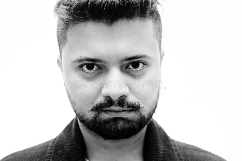 Close-Up Studio Portrait Man Happily Surprised Facial Expression Stock ...