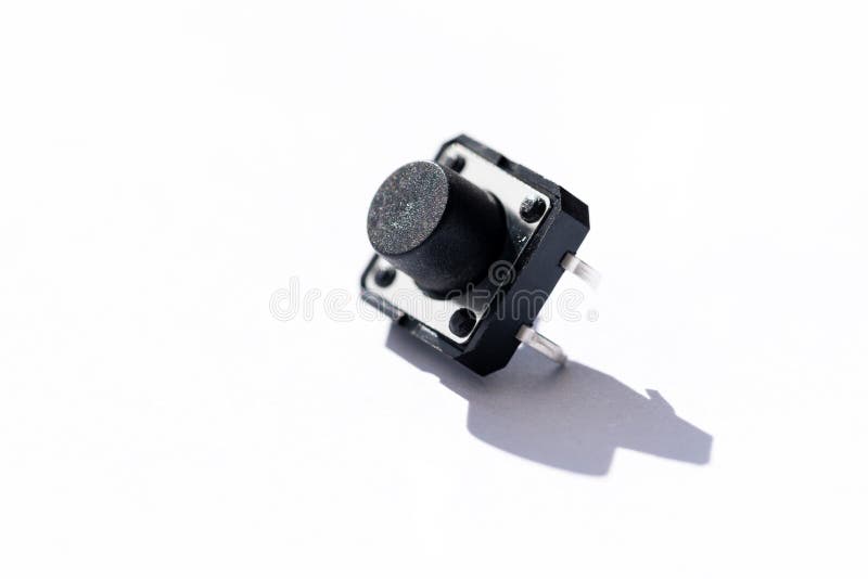 A Close Up Studio Portrait of a Small Push Button. the Electric ...