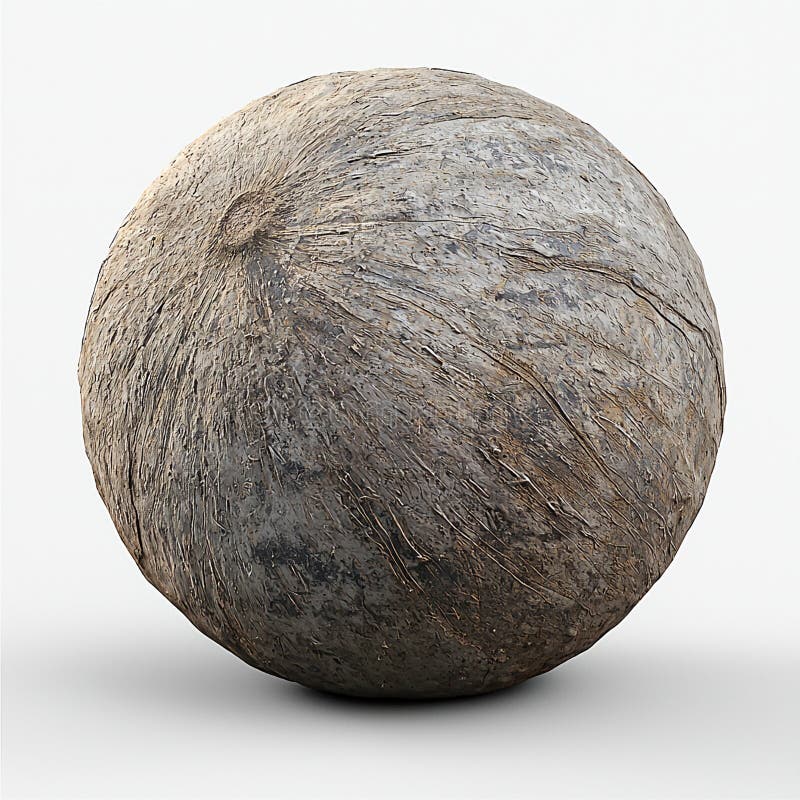 Close Up of a Whole Coconut Fruit Tropical Food Ingredient on a Bright ...