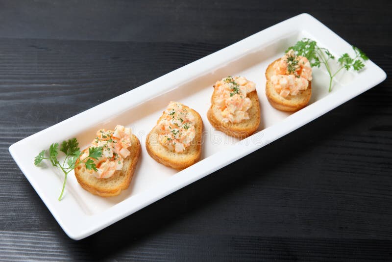 Close Up Studio Shot of Egg and Cod Roe Canape Stock Image - Image of ...