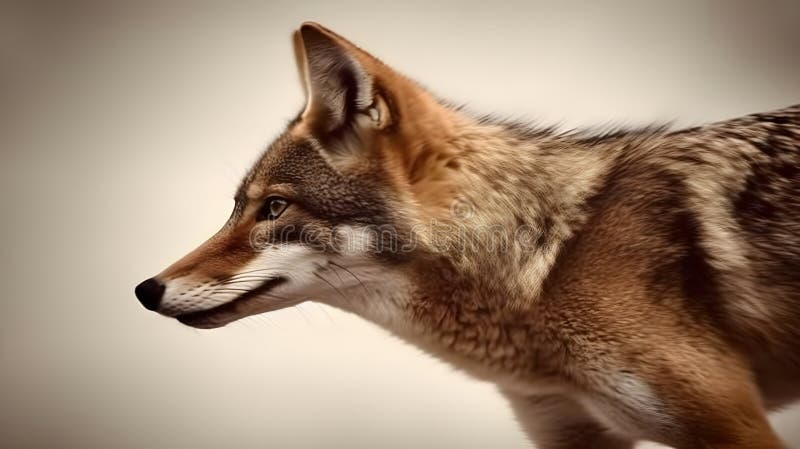 Close Up Studio Shot from the Side of Red Fox from the Side Isolated on ...