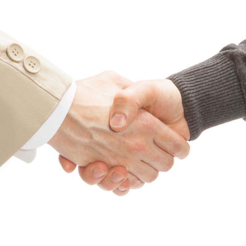 Close Up Studio Shot of Two Men Shaking Hands Stock Image - Image of ...