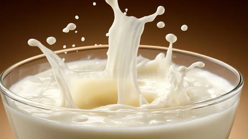 A Close-up Studio View of Suspended Milk Droplets, Captured As they ...