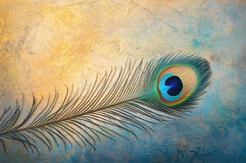 Close Up Study of a Peacock Feather Showcasing Intricate Textures and ...