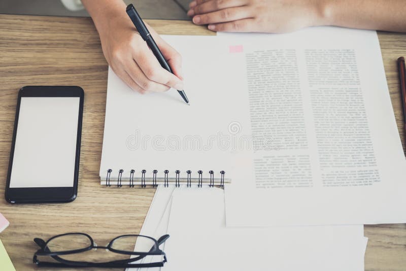 Close Up of Studying Student Hands Writing in Book during Lecture ...