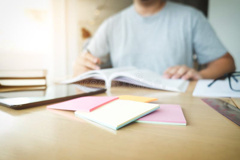 Close Up of Studying Student Hands Writing in Book during Lecture ...