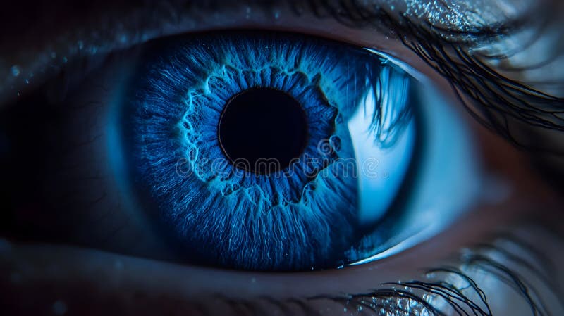 Close-up of a Stunning Blue Eye with Detailed Iris Patterns Stock ...