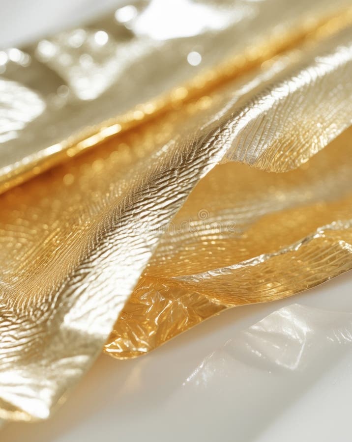 Close Up Stunning Golden Foil Sheet Texture Design. Stock Image - Image ...