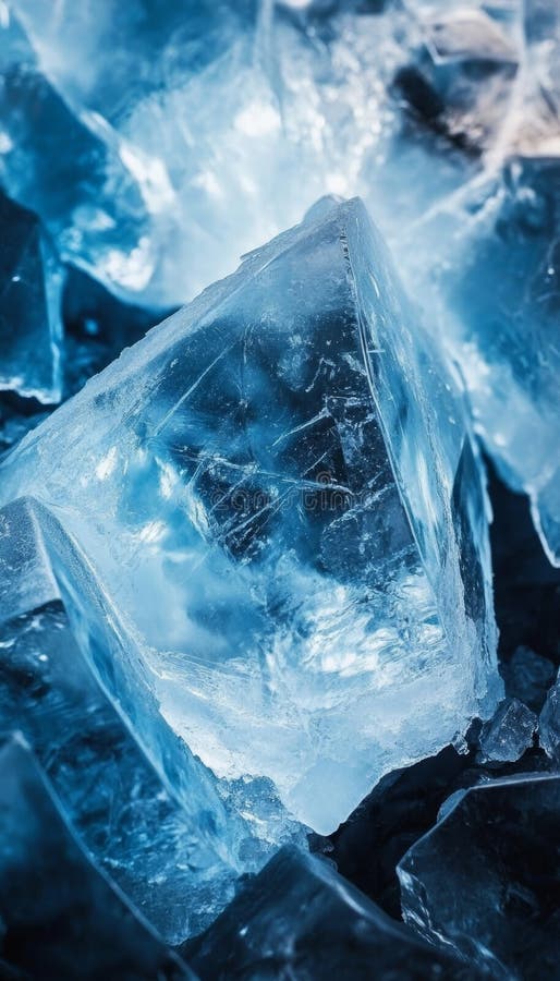 Close Up of Stunning Translucent Glacier Crystals with Unique Textures ...