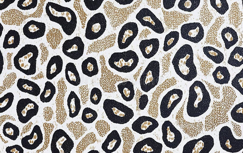 Close-up of a Stylish Leopard Print Fabric Design Showcasing Black and ...