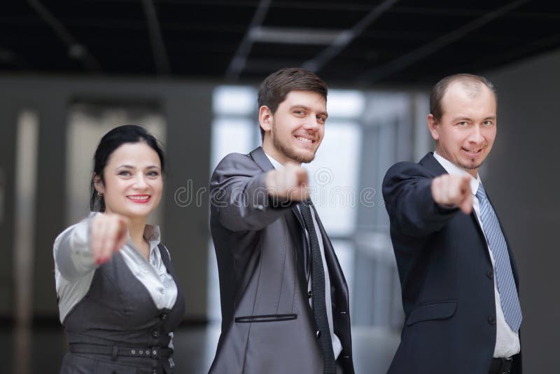 Close Up.successful Business Team Pointing at You Stock Image - Image ...
