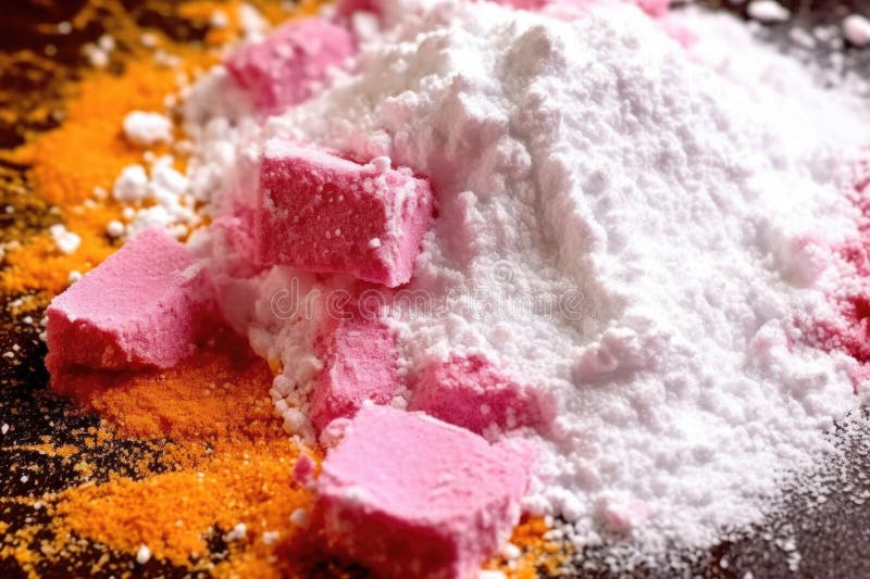 Close-up of Sugar and Cornstarch Mixture for Turkish Delight Base Stock ...