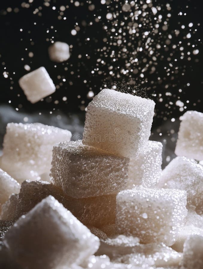 Sugar Crystals Falling stock photo. Image of stick, cube - 364039616
