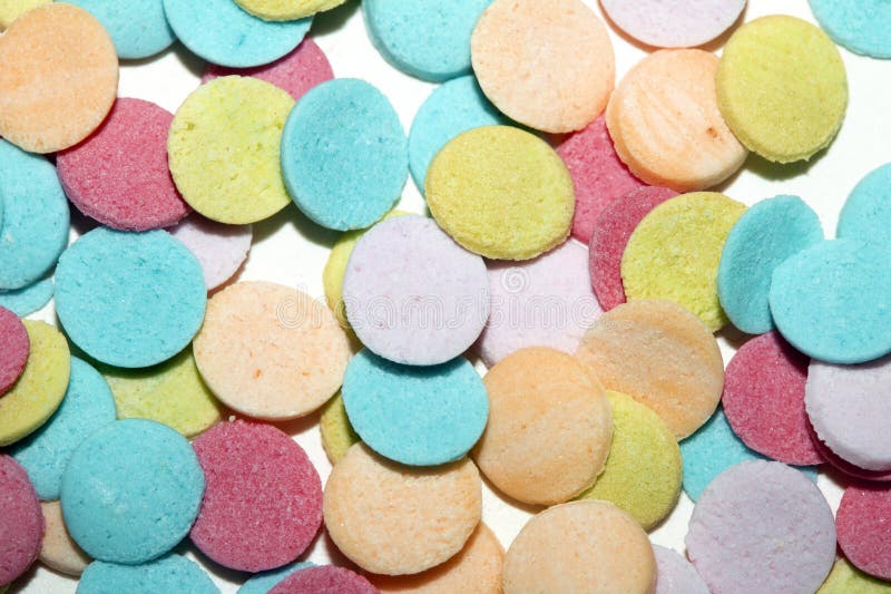 Close Up of Sugar Paper Confetti Circle Spots and Colour Dots on White ...