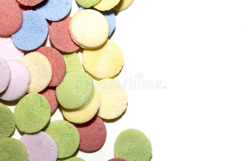 Close Up of Sugar Paper Confetti Circle Spots and Colour Dots on White ...