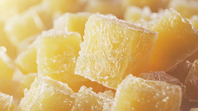 Close-up of Sugared Candied Pineapple Chunks Stock Illustration ...