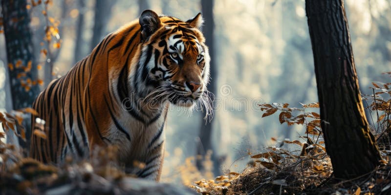Close-up of a Sumatran Tiger in a Jungle Stock Illustration ...