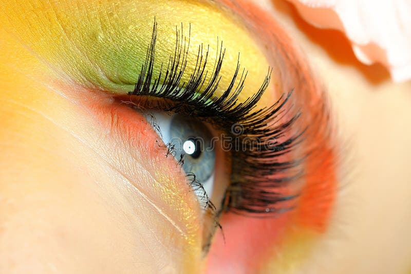 Close-up Portrait of Summer Creative Eye Make-up Stock Photo - Image of ...