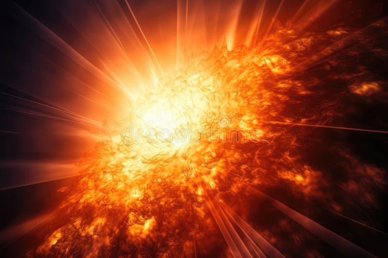 Close-up of Sun, with Bursts of Flames and Intense Explosions Stock ...