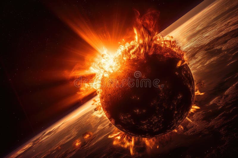 Close-up of the Sun, with Explosions and Flares Visible Stock Image ...