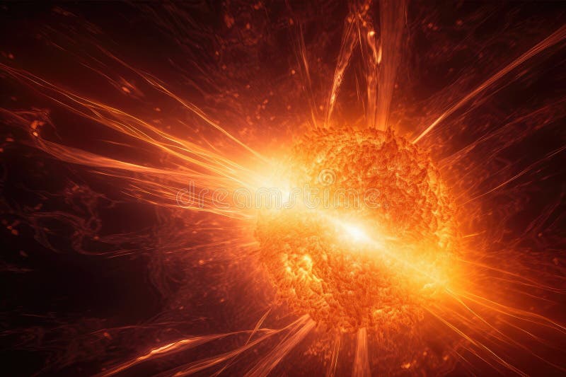Close-up of Sun, with Fiery Explosions and Bursts of Light Stock ...