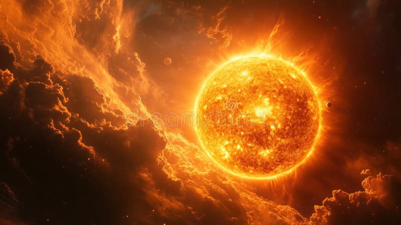 A Close Up of the Sun and Planets in the Solar System Stock Photo ...