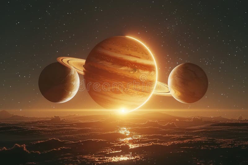A Close Up of the Sun and Planets in the Solar System Stock Photo ...