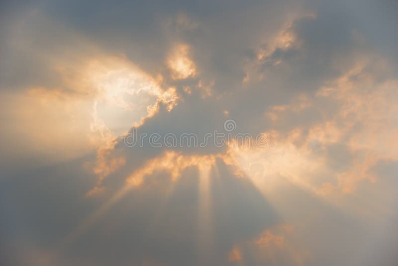 Close Up Sun Rays and Dramatic Sky. Stock Photo - Image of rays, effect ...