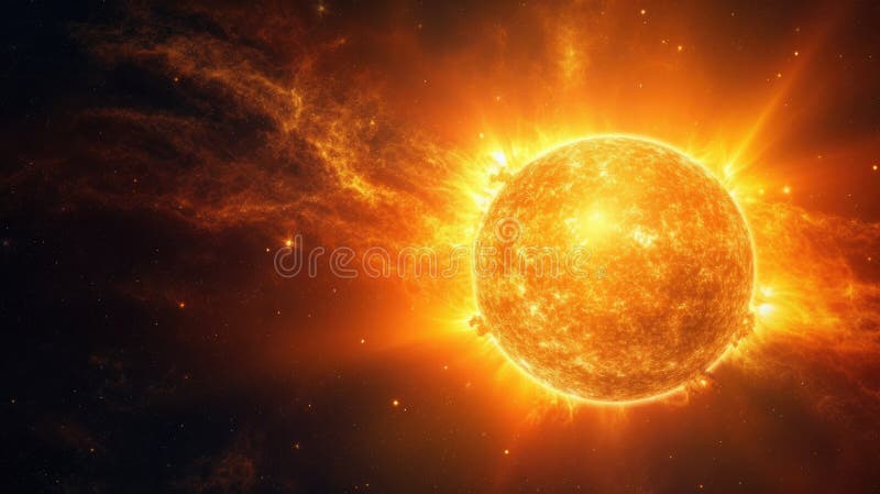 Close-up of Sun with Solar Storm in Space. Generative AI Stock ...